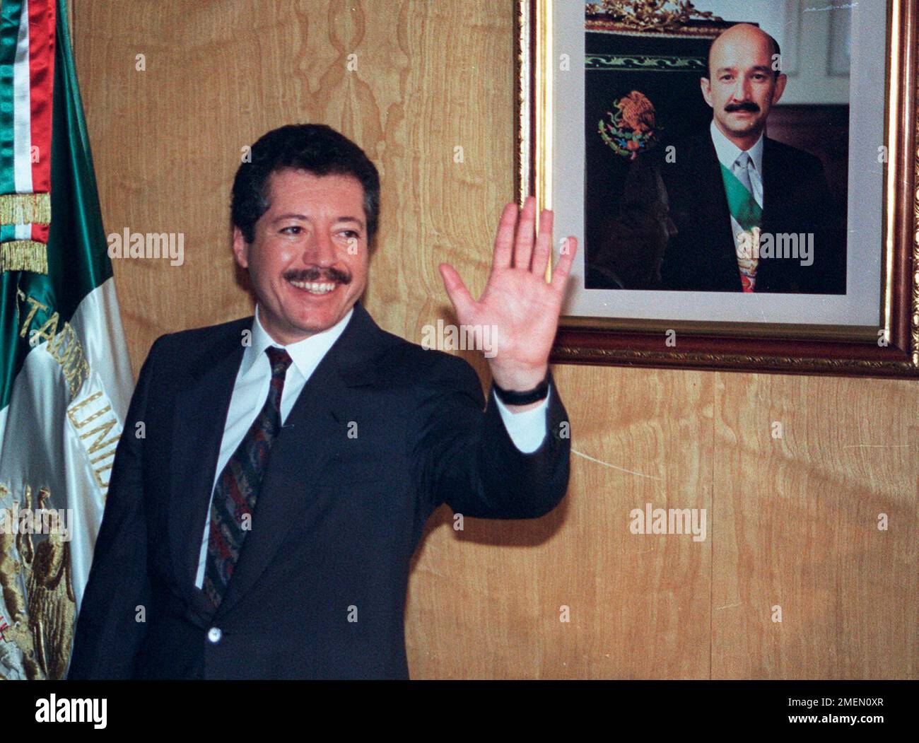 FILE - In this Nov. 28, 1993 file photo, Luis Donaldo Colosio, flanked ...