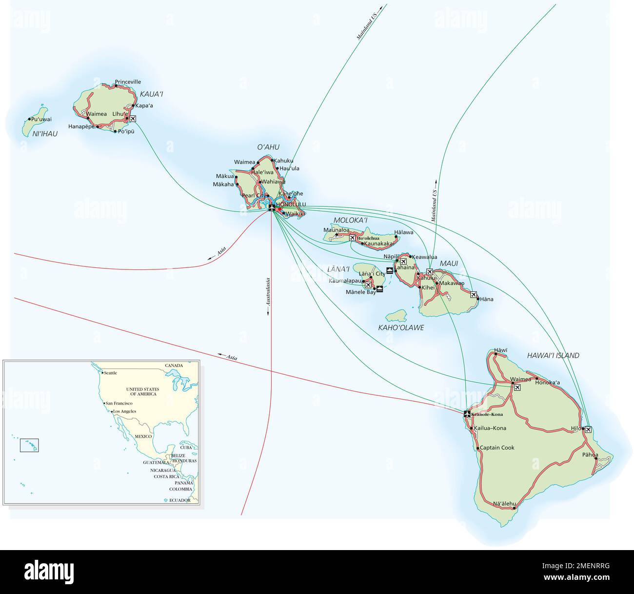 Hawaii islands map -Fotos und -Bildmaterial in hoher Auflösung – Alamy