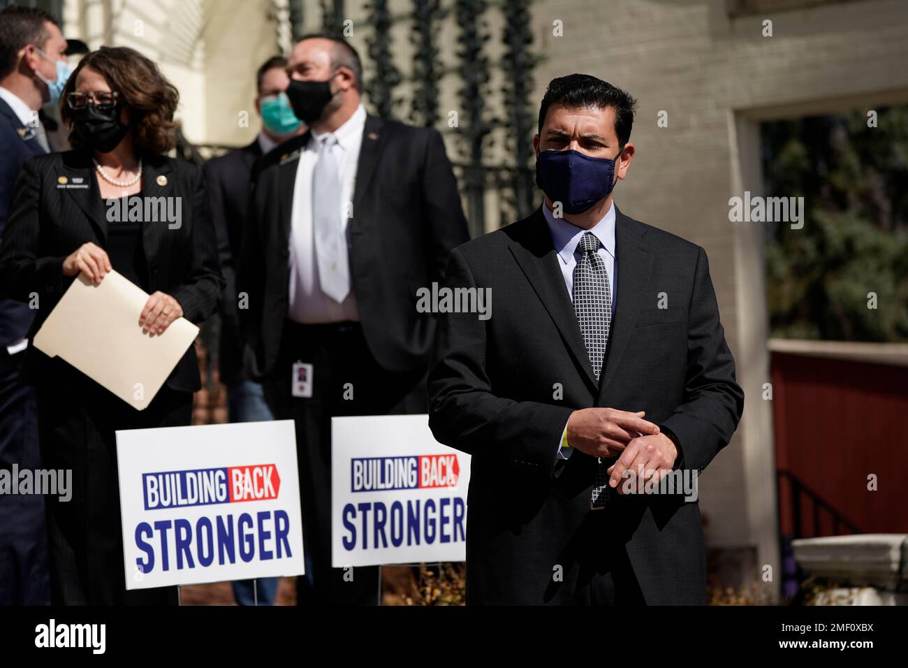 Colorado Senate President Leroy Garcia speaks during a news conference ...
