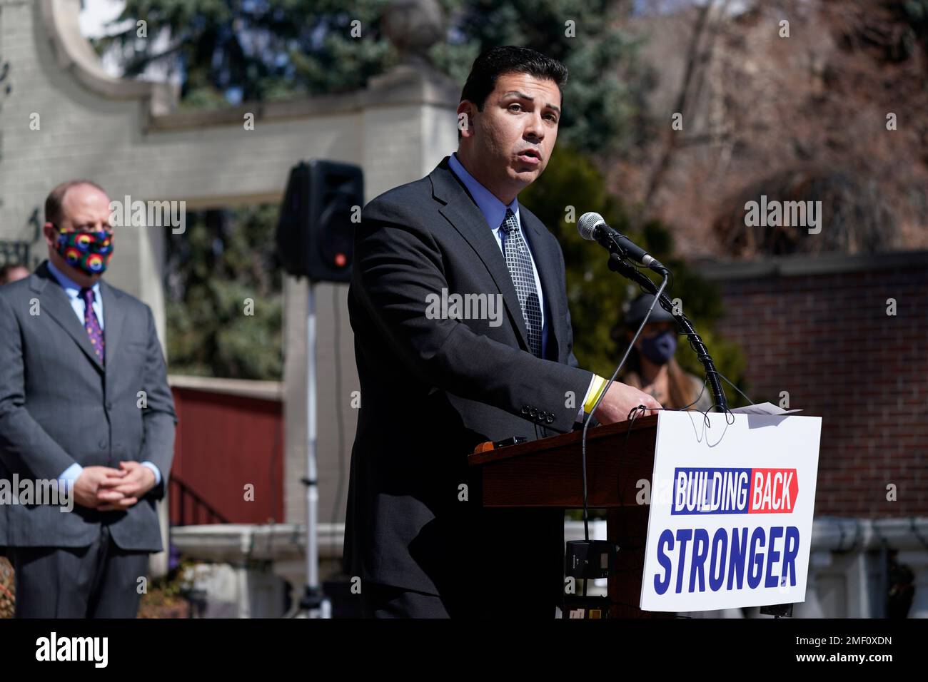 Colorado Senate President Leroy Garcia speaks during a news conference ...