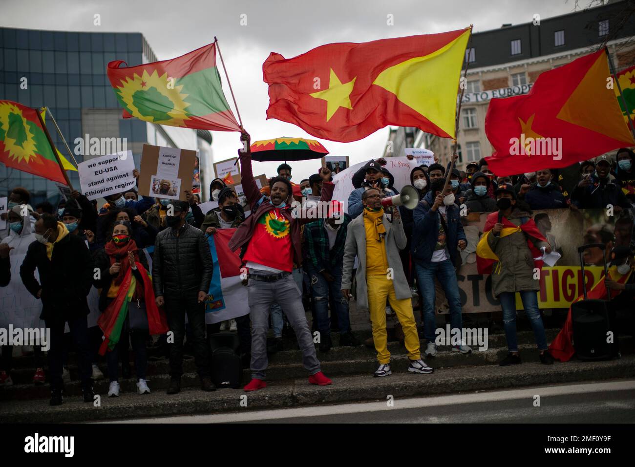 Supporters of Tigray Regional Government shout slogans against ...