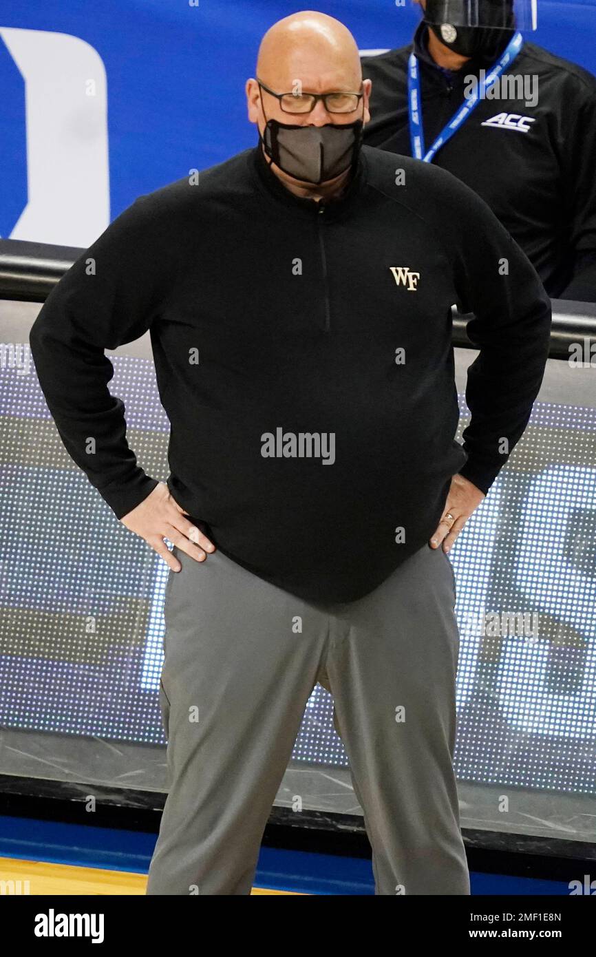 Wake Forest head coach Steve Forbes watches play during the second half ...