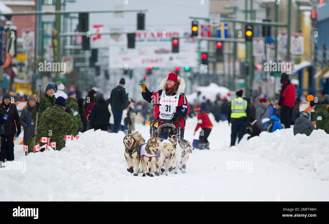 FILE - In this March 3, 2018, file photo, musher Aliy Zirkle runs her ...