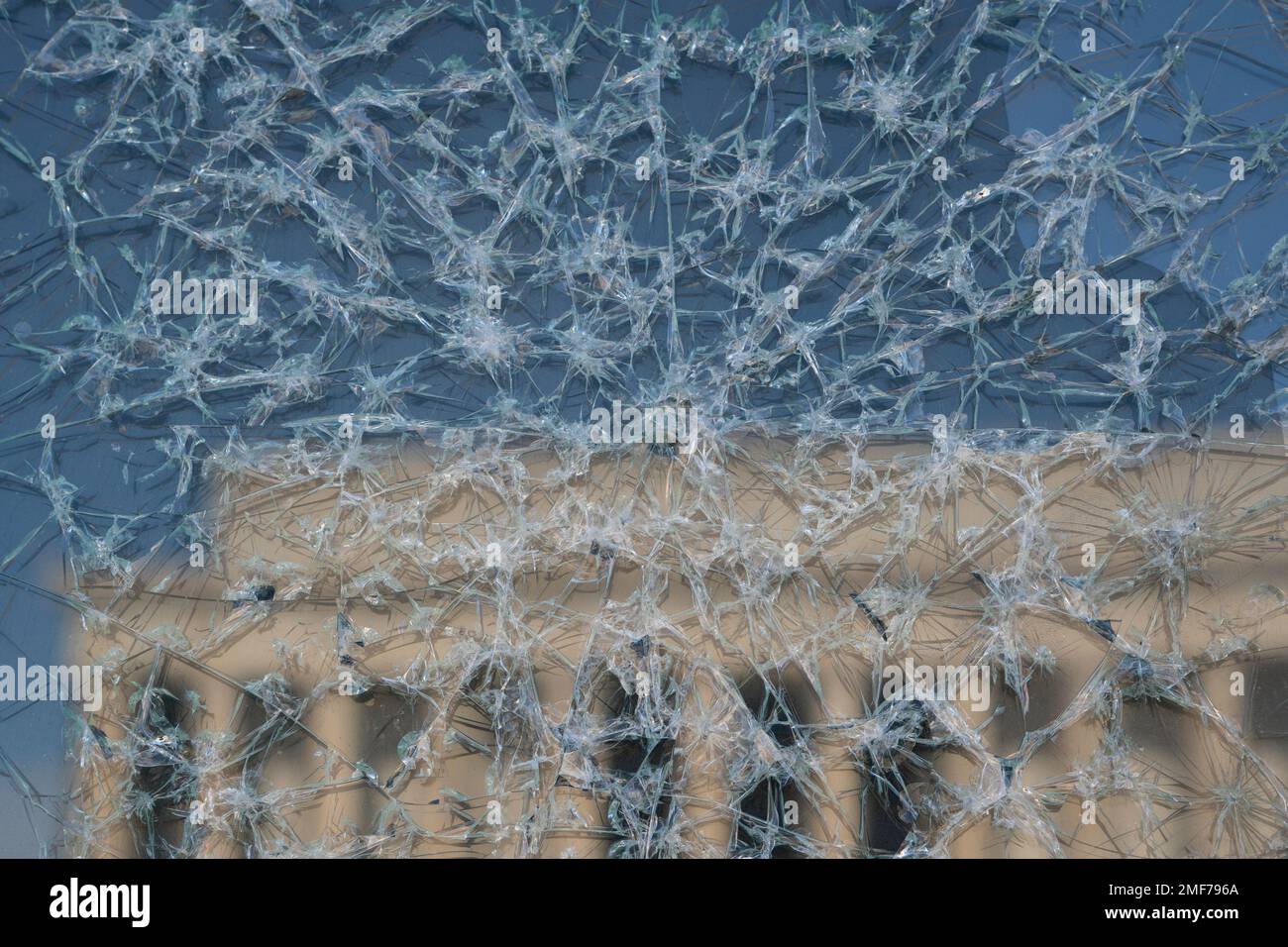 A detail of the installation "Vice President Kamala Harris Glass ...