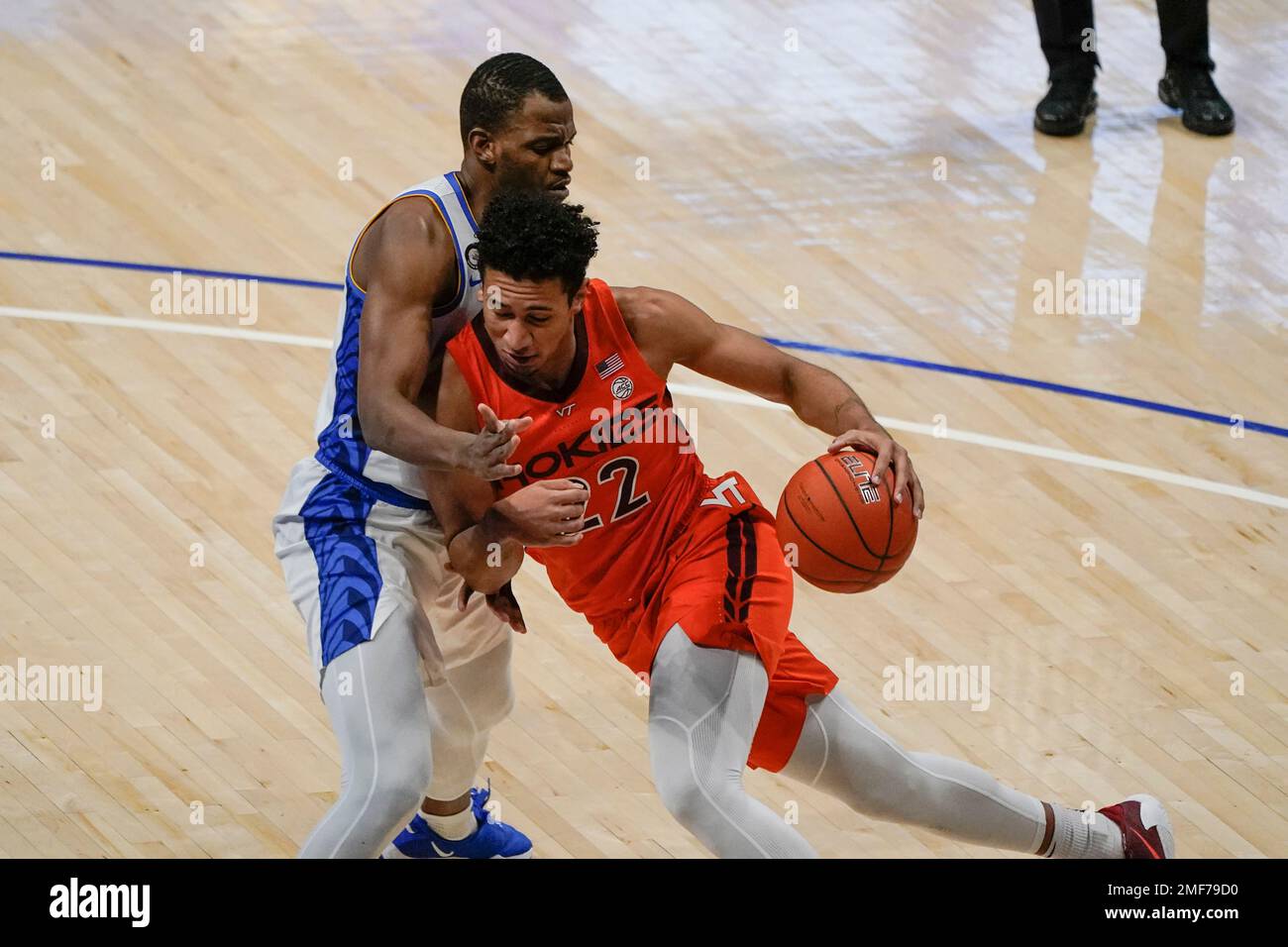 Virginia Tech's Keve Aluma (22) drives on Pittsburgh's Abdoul Karim ...