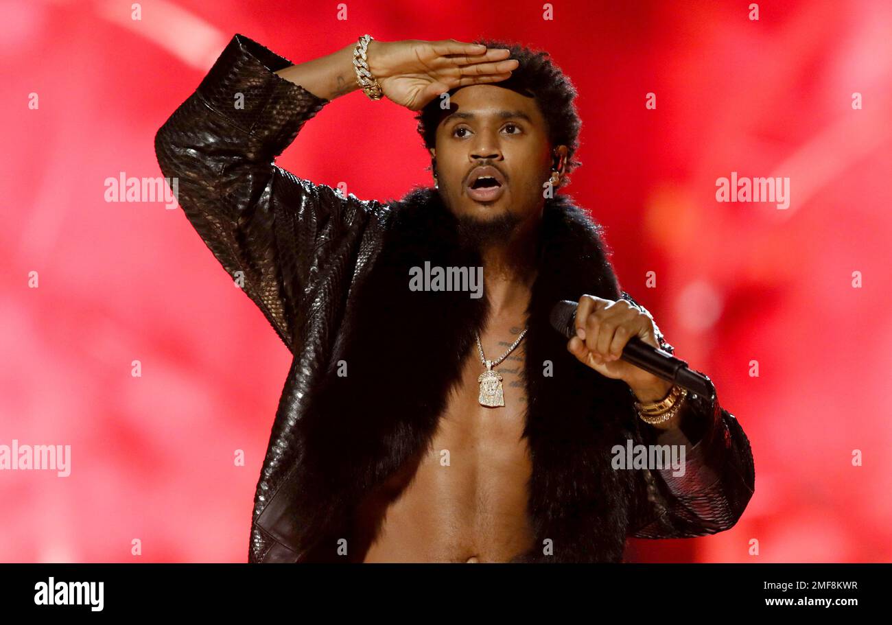 FILE - R&B singer Trey Songz performs at the BET Awards on June 25 ...
