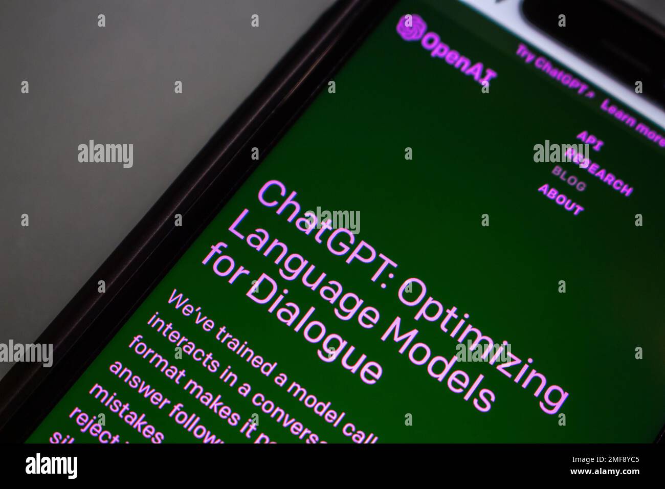 Vancouver, KANADA - Jan 23 2023 : Website von ChatGPT (Chat Generative Pre-trained Transformer ...