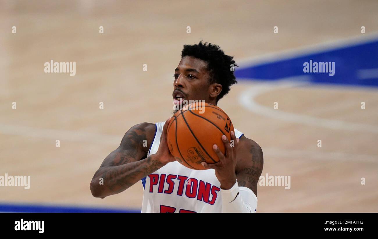 Detroit Pistons guard Delon Wright plays during overtime of of an NBA ...