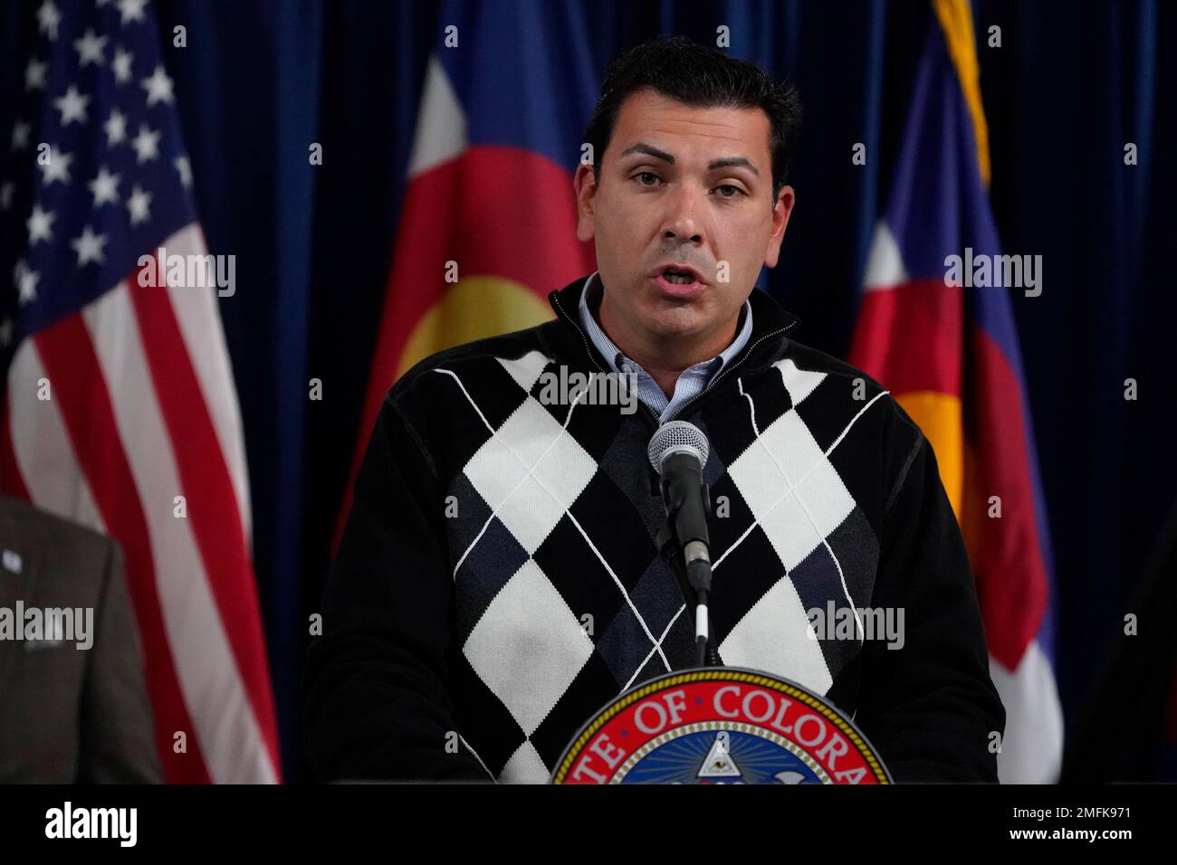 Colorado Senate President Leroy Garcia, D-Pueblo, makes a point during ...