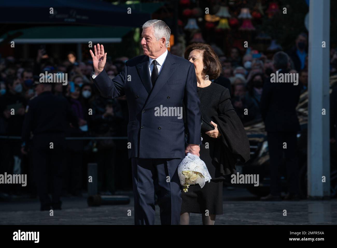 Athen, Griechenland. 16. Januar 2023 Kronprinz Alexander von Jugoslawien und Kronprinzessin ...