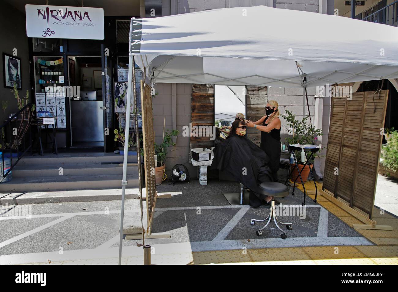 FILE - In this July 22, 2020, file photo, Laure Chicoine, owner of ...