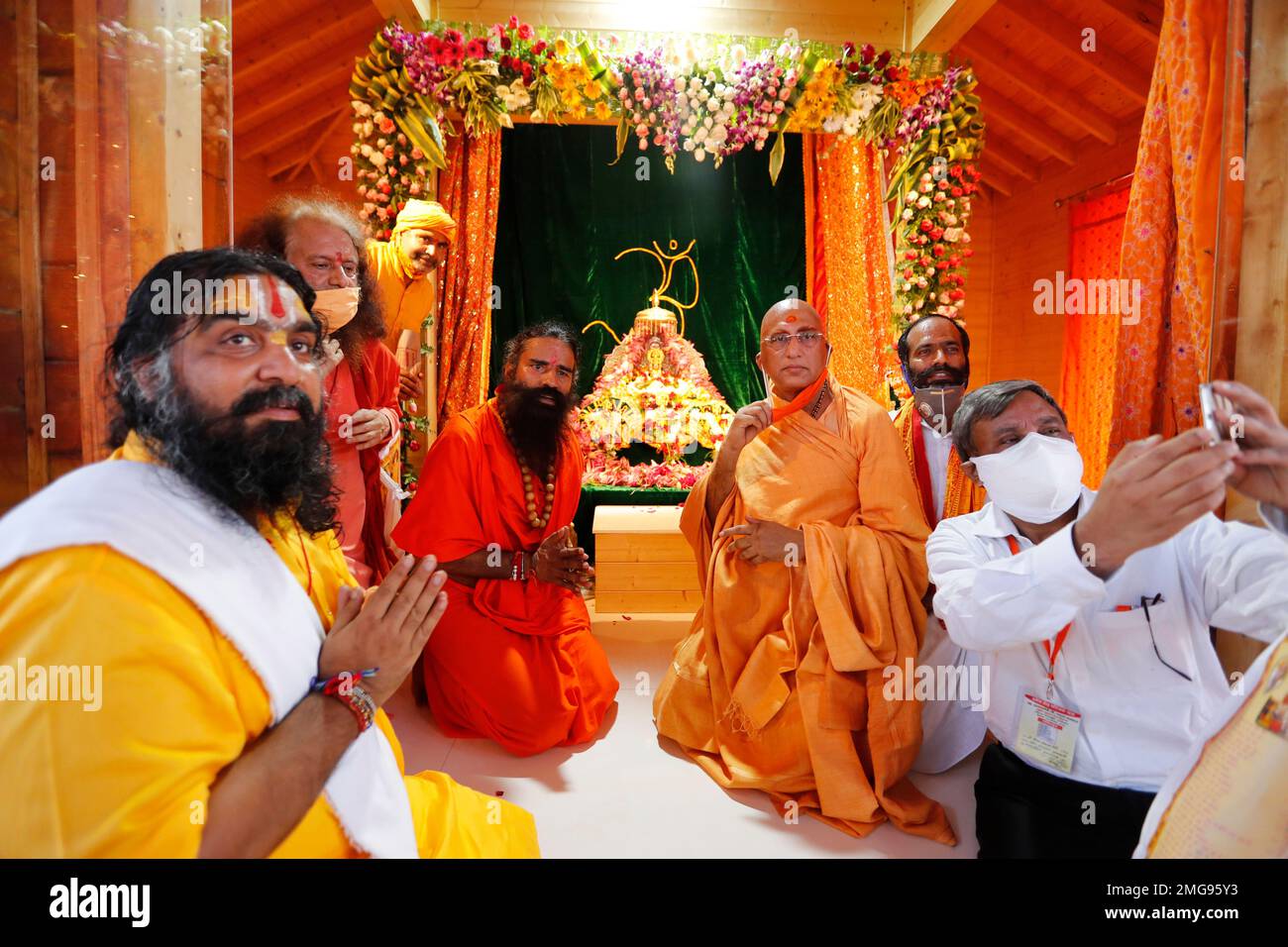 Hindu high priests or spiritual leaders Swami Avdheshanand Giri Ji ...