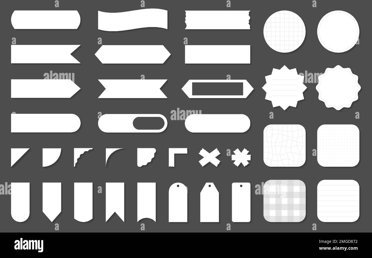 Etikett Scotch Aufkleber Flag Washi Band weiß flach Set. Hinweis Karte ...