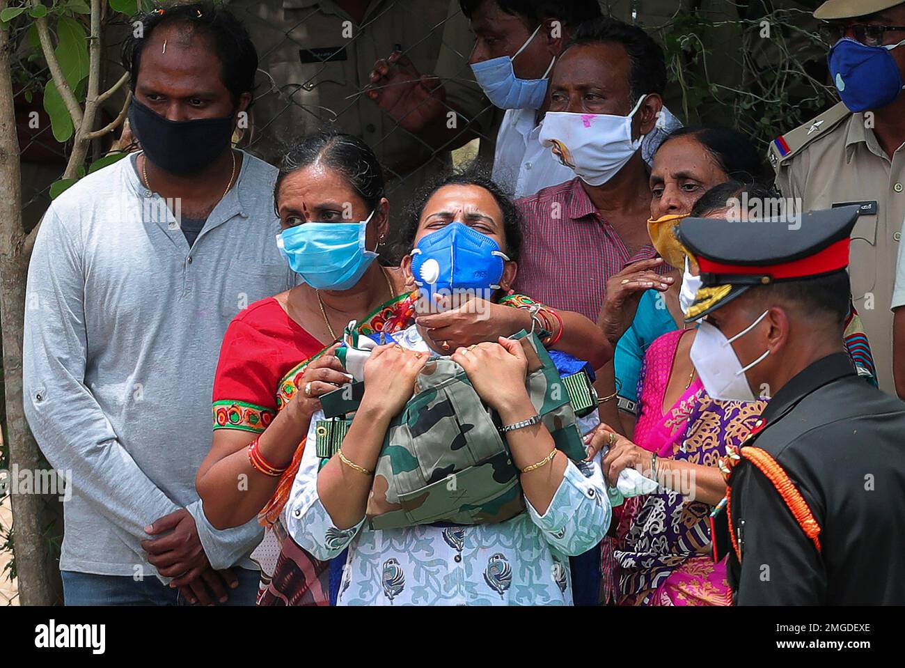 Santoshi wife of Indian Army Colonel B. Santosh Babu, mourns after ...