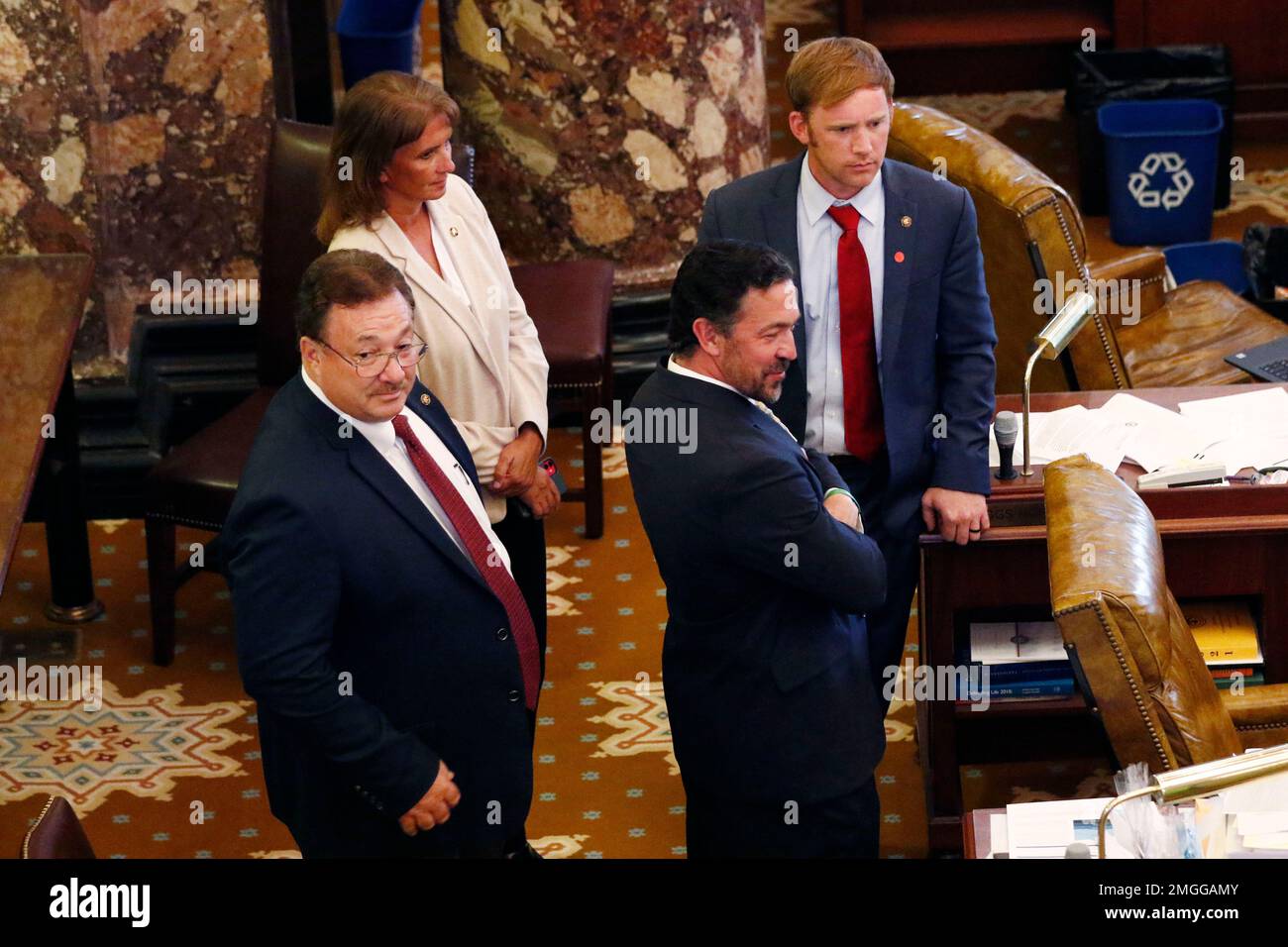 Republican Sens. Philip Moran, left, of Kiln; Melanie Sojourner, of ...