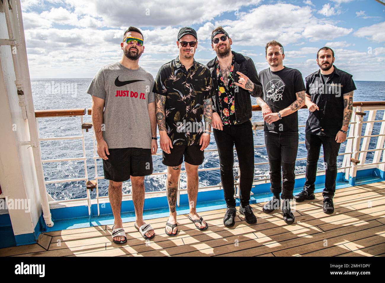 Taylor Lumley, from left, Kamron Bradbury, Caleb Shomo, Connor Denis ...