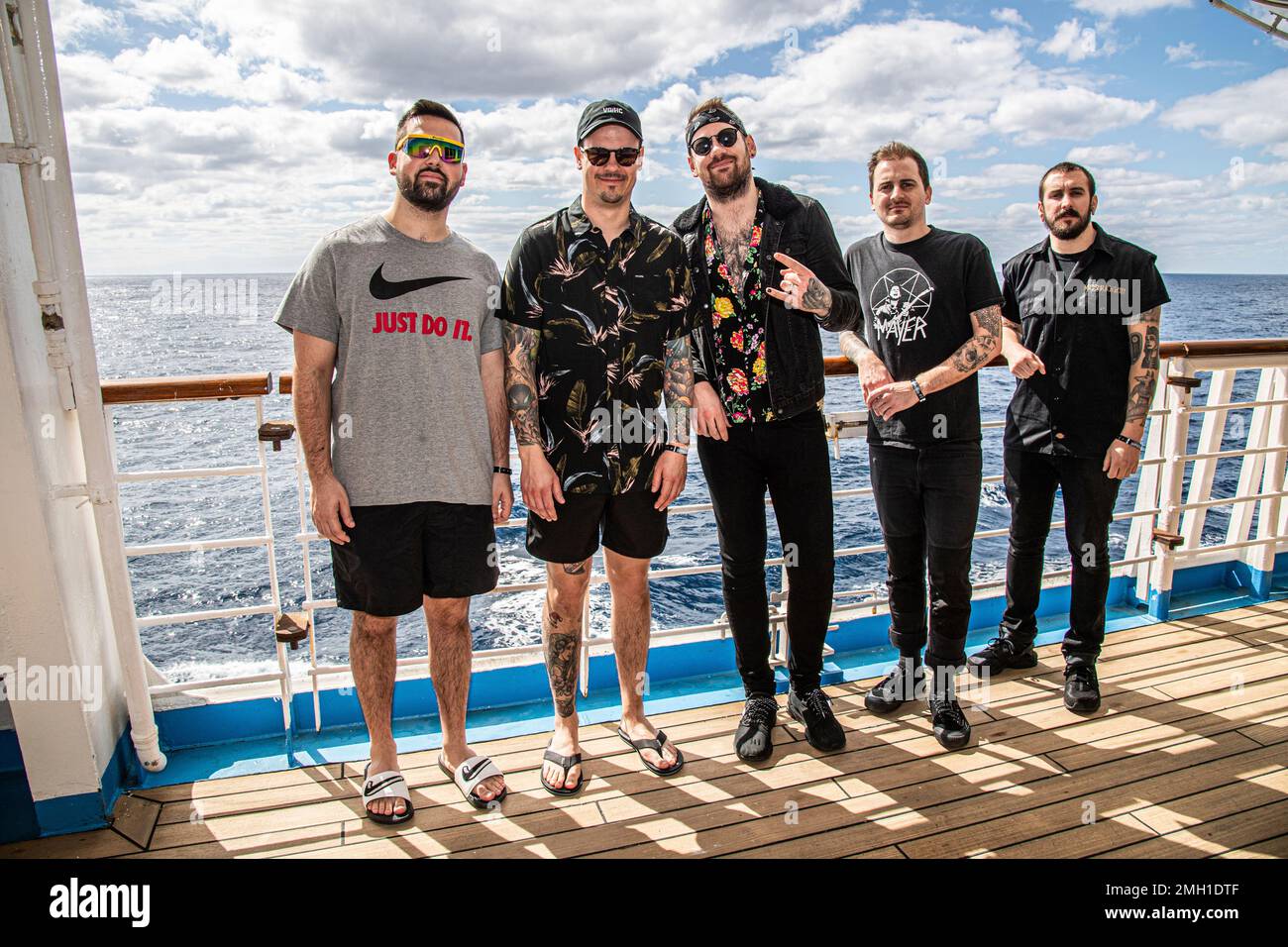 Taylor Lumley, from left, Kamron Bradbury, Caleb Shomo, Connor Denis and Zach Huston of ...