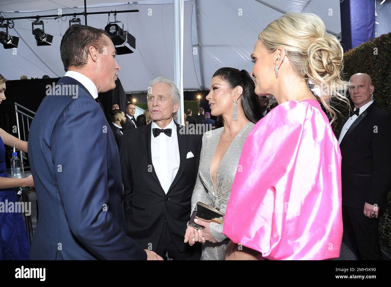 Scott Stuber, from left, Michael Douglas, Catherine Zeta-Jones, left ...
