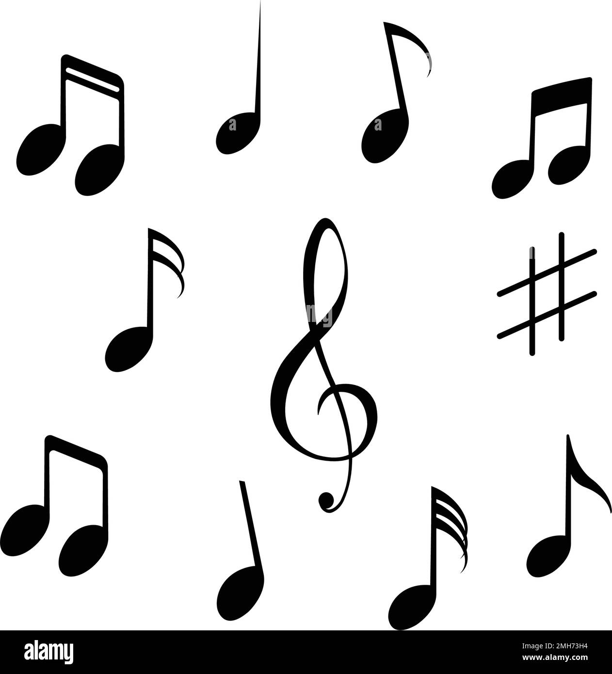 Musical note melody symbol outline -Fotos und -Bildmaterial in hoher ...