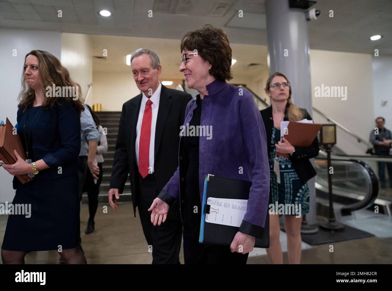 Sen. Susan Collins, R-Maine, center, a member of the Senate ...