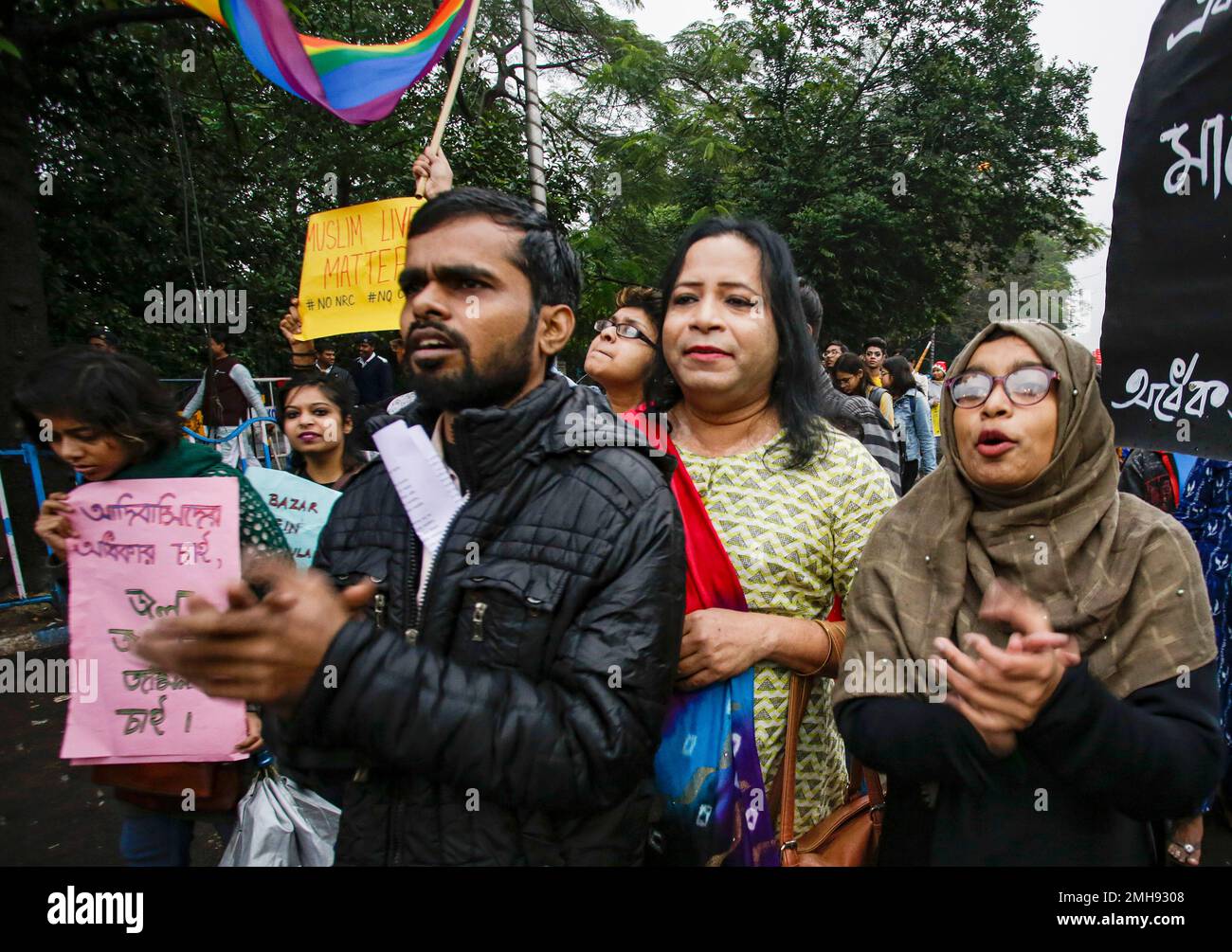 Members and supporters of LGBTQ community shout slogans as they ...
