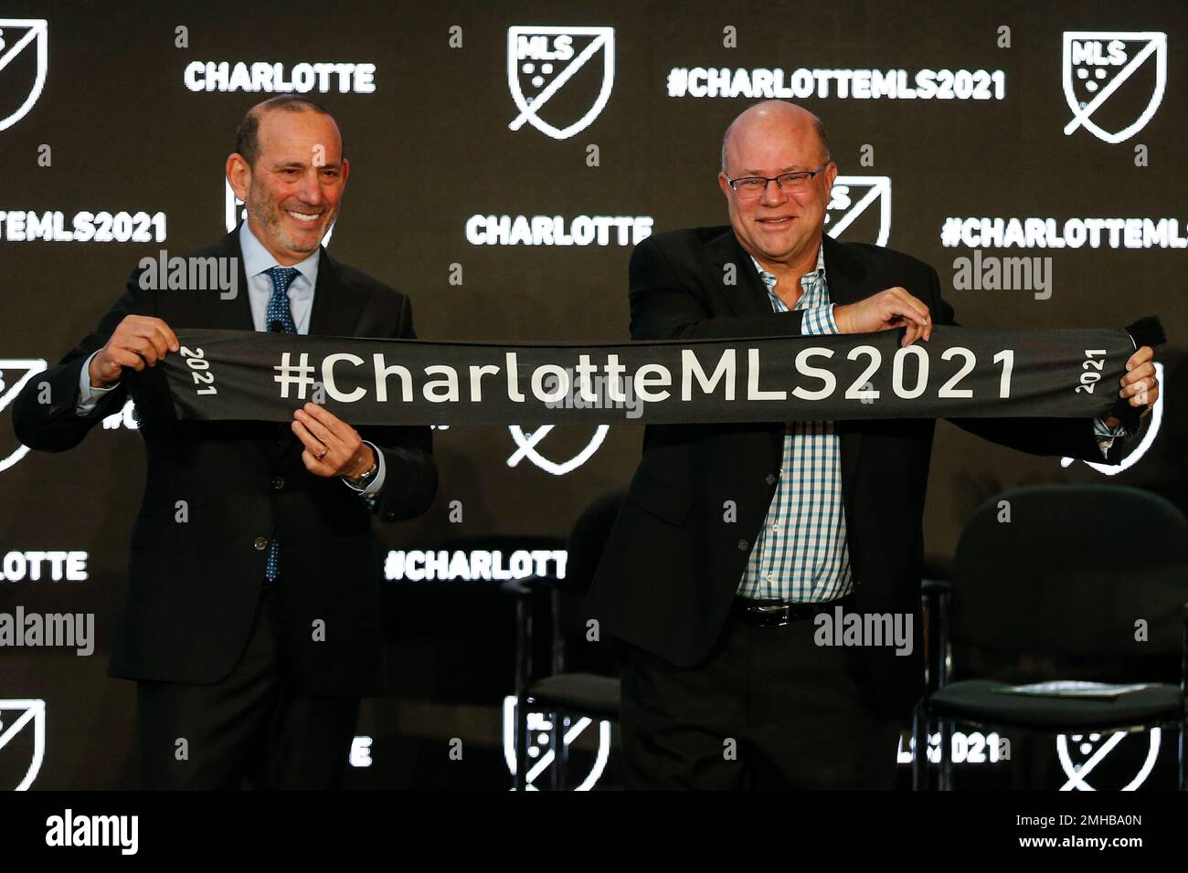 MLS Commissioner Don Garber, left, and Charlotte MLS owner David Tepper ...