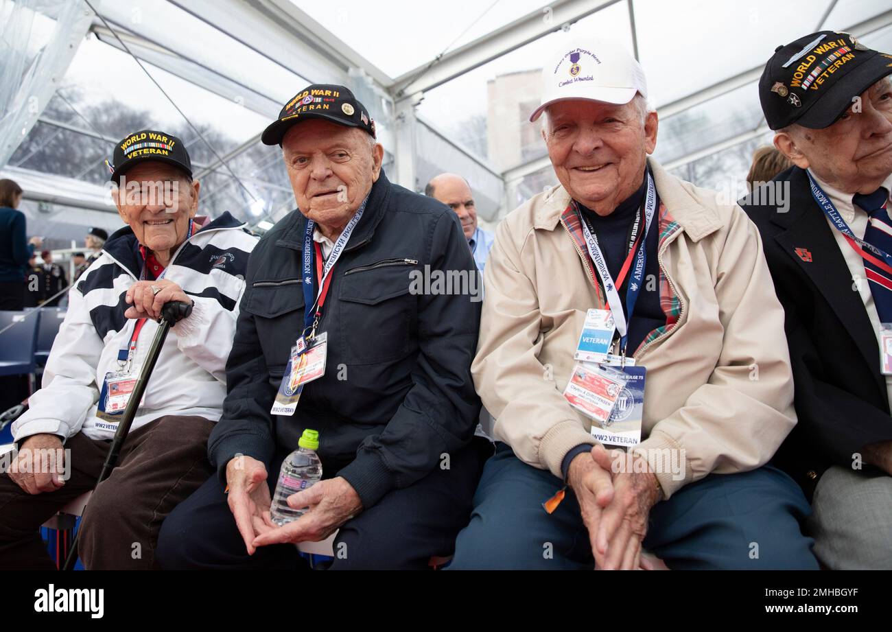 World War II veterans, from left, Jack Stitzinger, Joe Landry, and ...