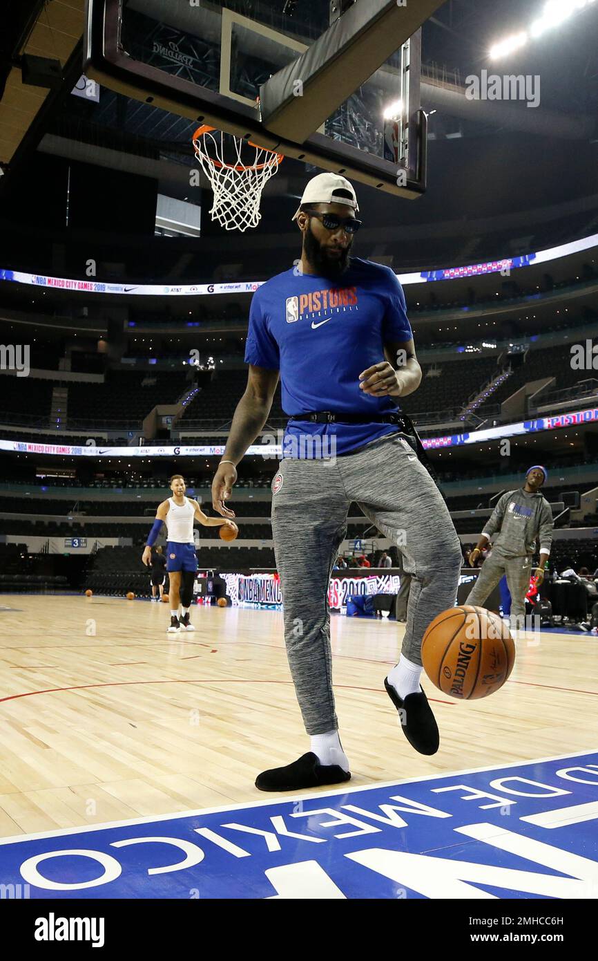 Detroit Pistons' Andre Drummond controls a ball with his foot following ...