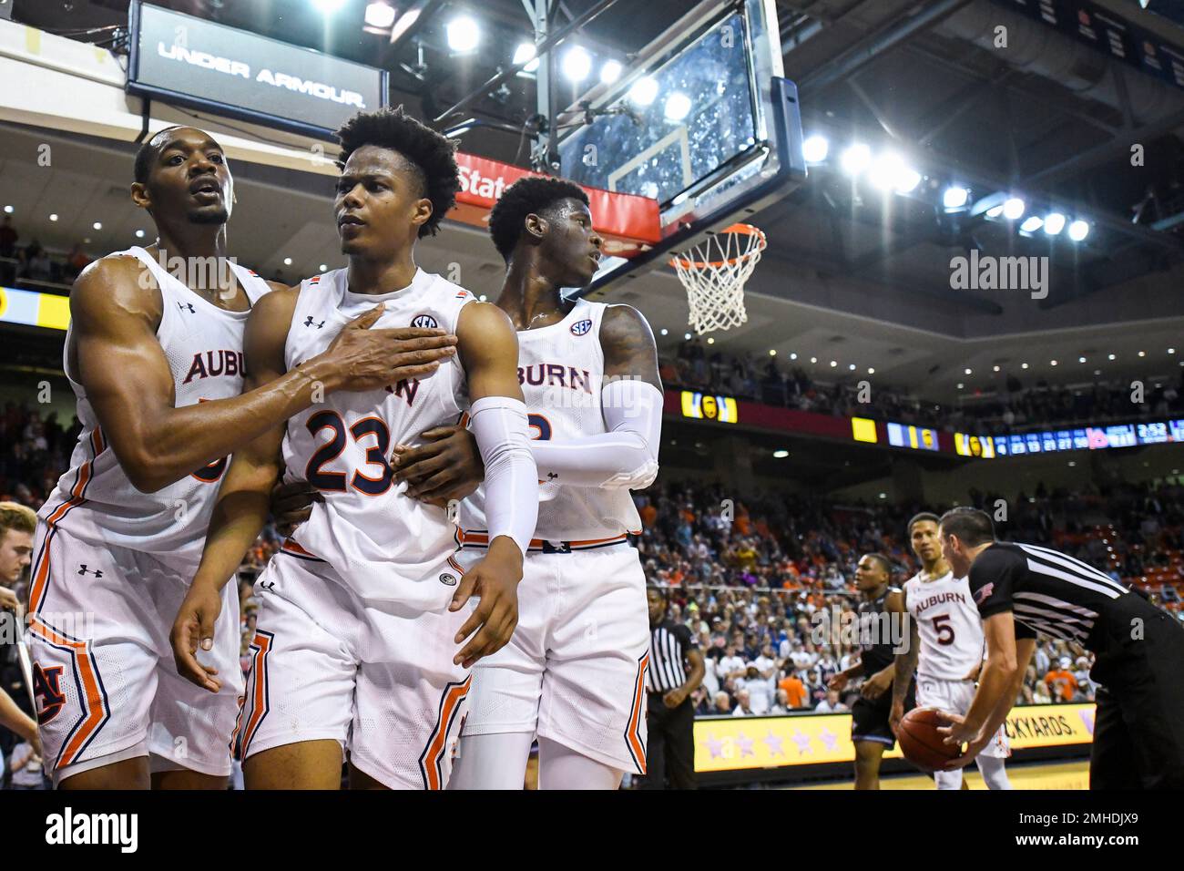 Auburn center Austin Wiley (50) and forward Danjel Purifoy (3) help ...