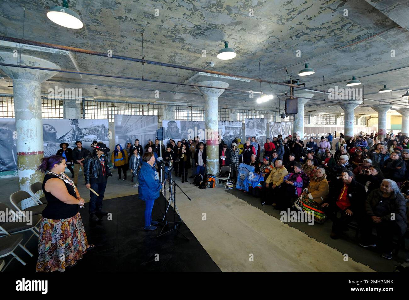 Ruth Orta leads a prayer during ceremonies for the 50th anniversary of ...