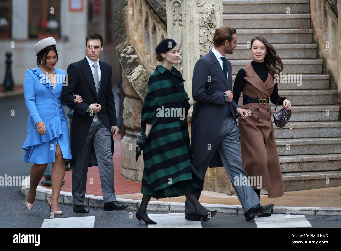 Pierre Casiraghi, front centre, his wife Beatrice Borromeo, centre left ...