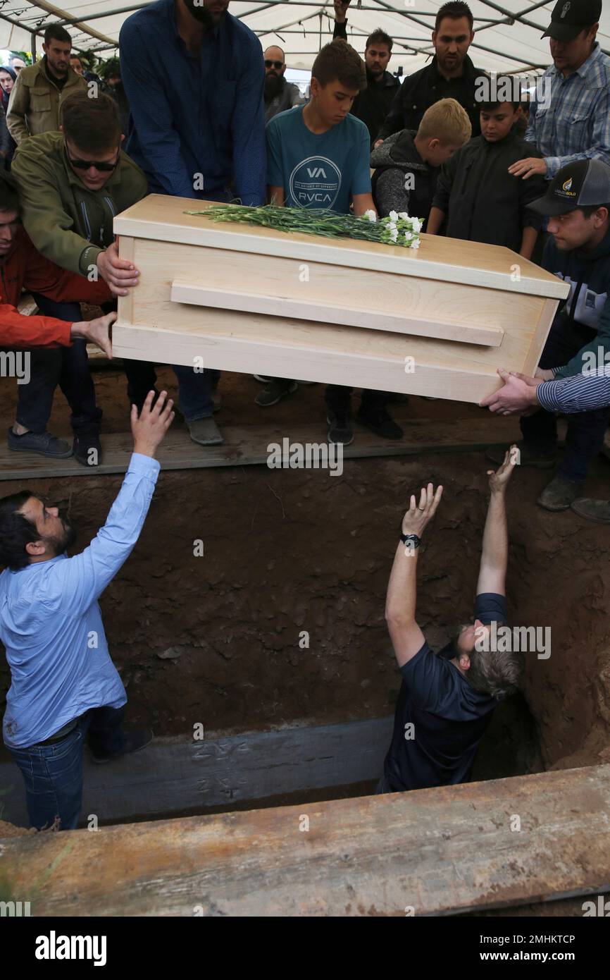 The coffin that contains the remains of 12-year-old Howard Jacob Miller ...