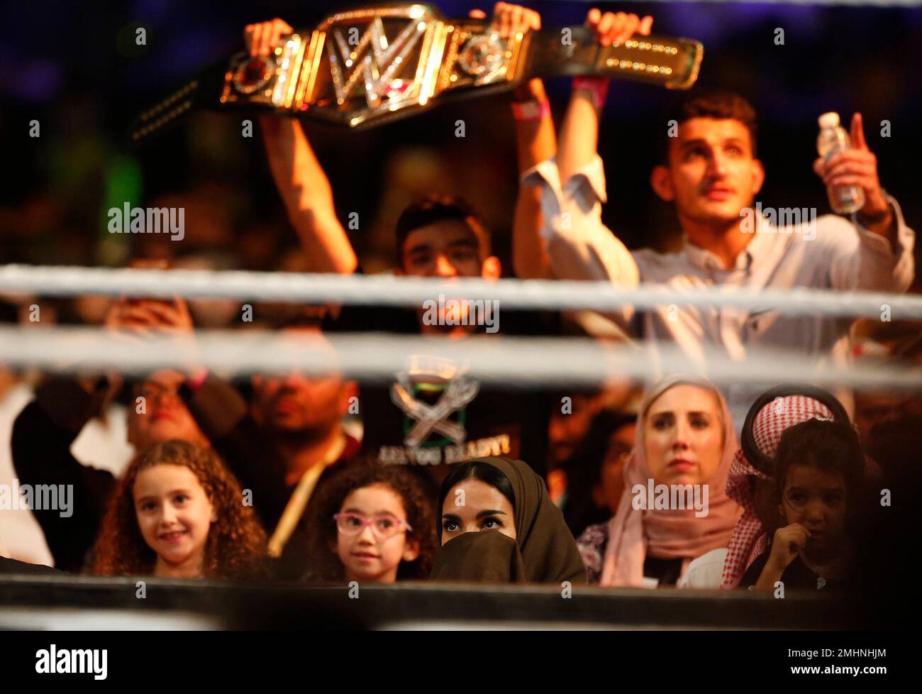 Saudi wrestling fans watch the World Wrestling Entertainment "WWE ...