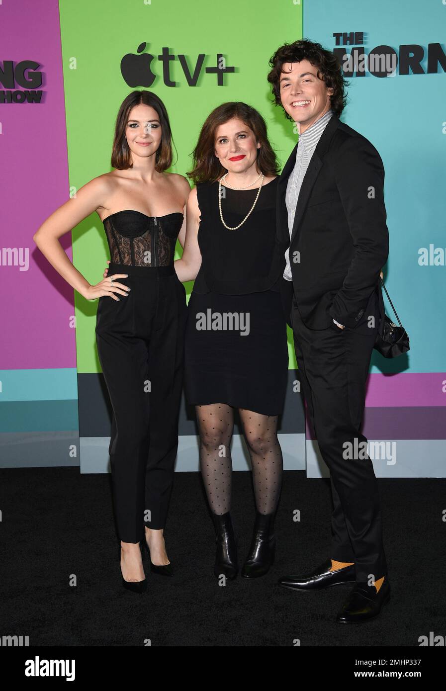 Actress Ella Hunt, left, showrunner Alena Smith and actor Adrian Blake ...