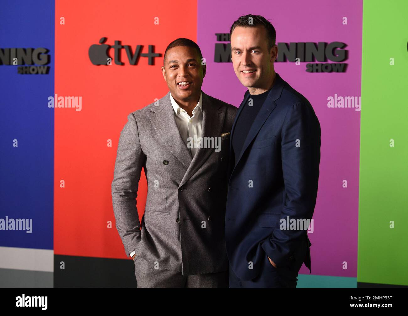 CNN news anchor Don Lemon, left, and fiance Tim Malone attend the world premiere of Apple TV+'s ...