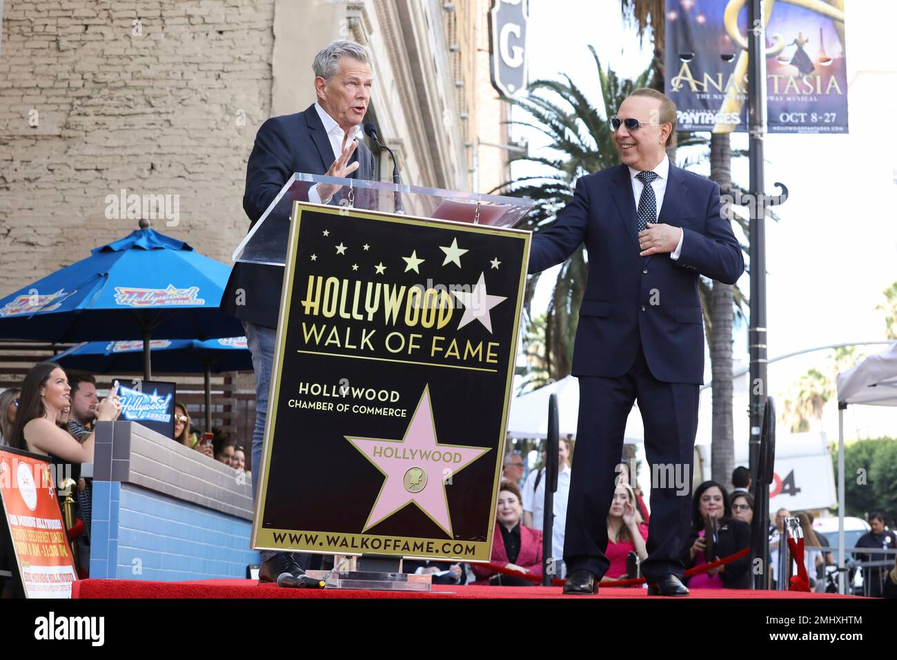 David Foster and Tommy Mottola attend the Hollywood Walk Of Fame ...