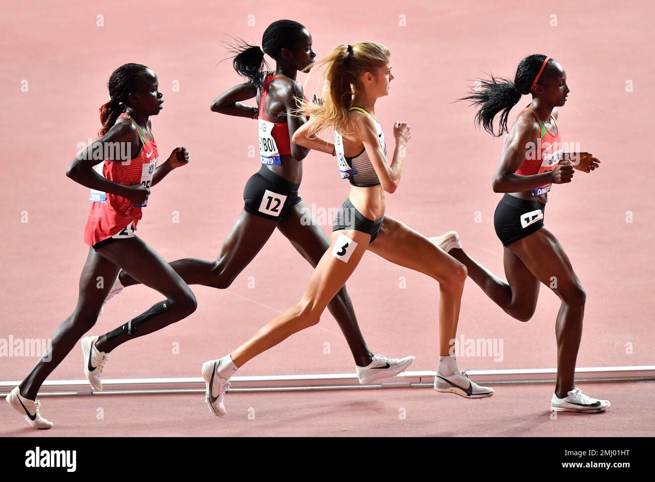 Hellen Obiri, of Kenya, Konstanze Klosterhalfen, of Germany, Margaret ...