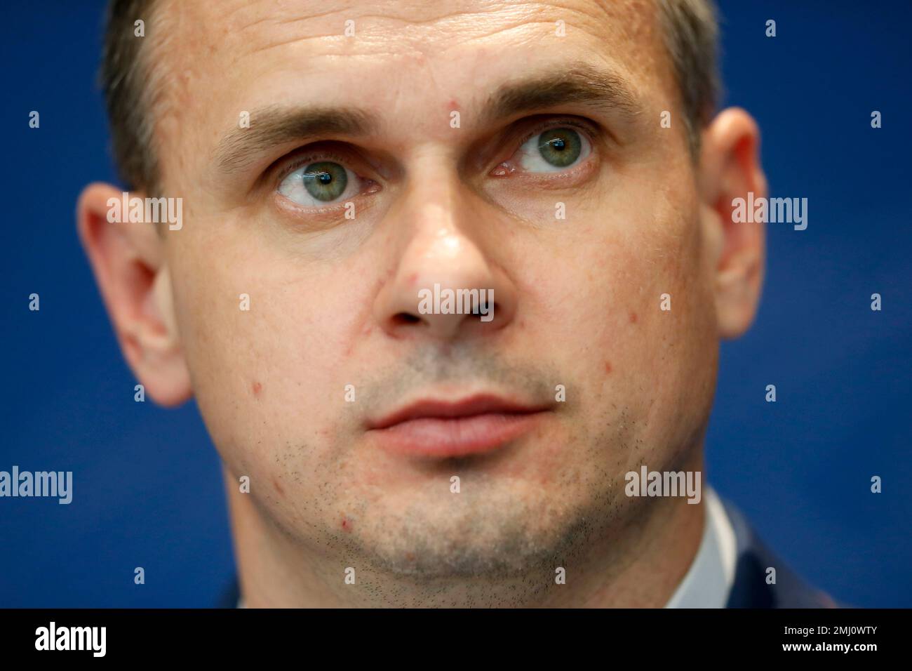Ukrainian filmmaker Oleg Sentsov, a former Russian prisoner, attends a ...