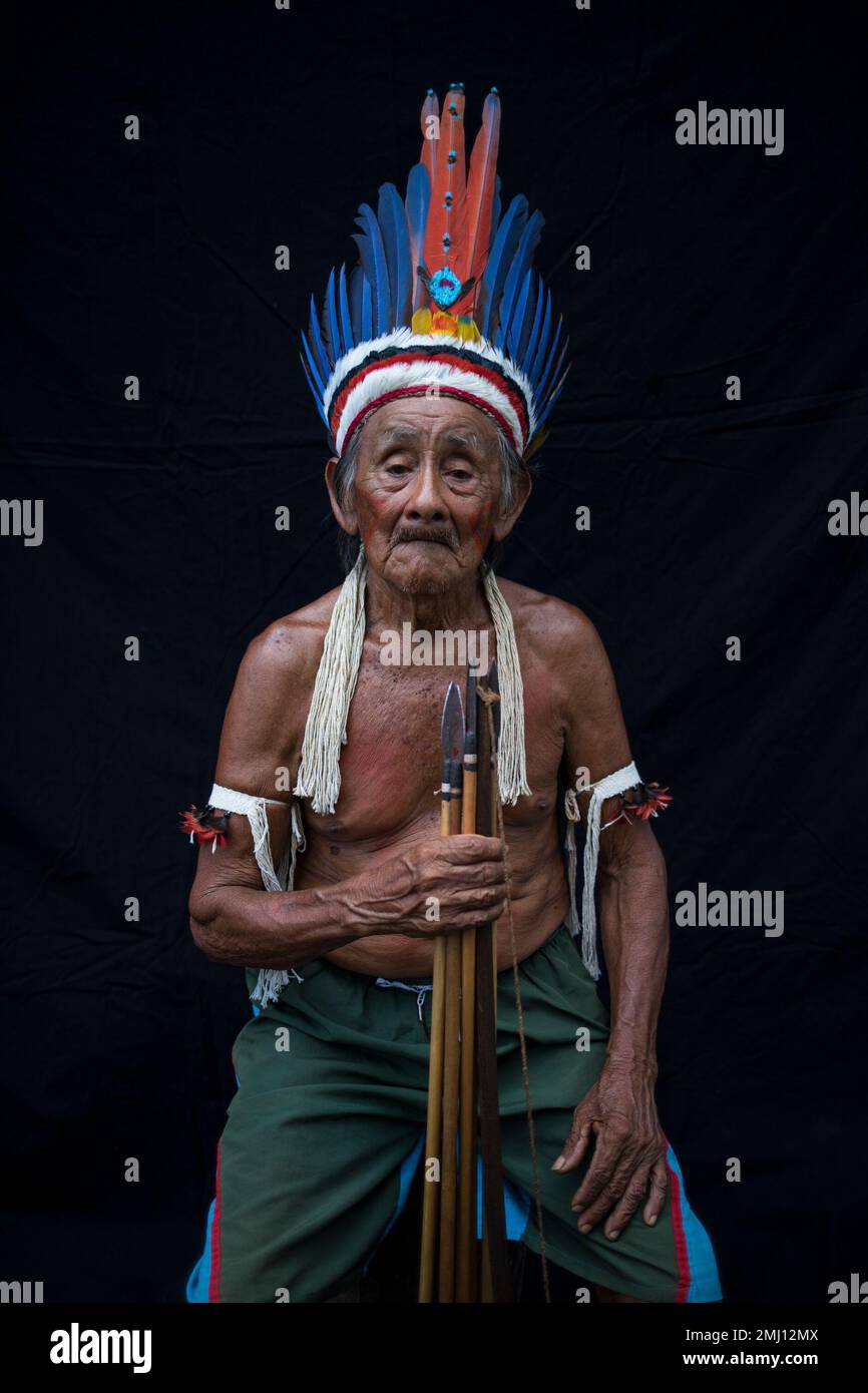 In this Sept. 3, 2019 photo, chieftain Lorival Tembe poses for a ...