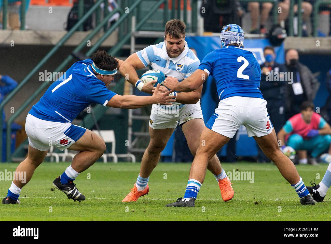 FILE - From left, Italy's Ivan Nemer, Argentina's Facundo Isa, and ...