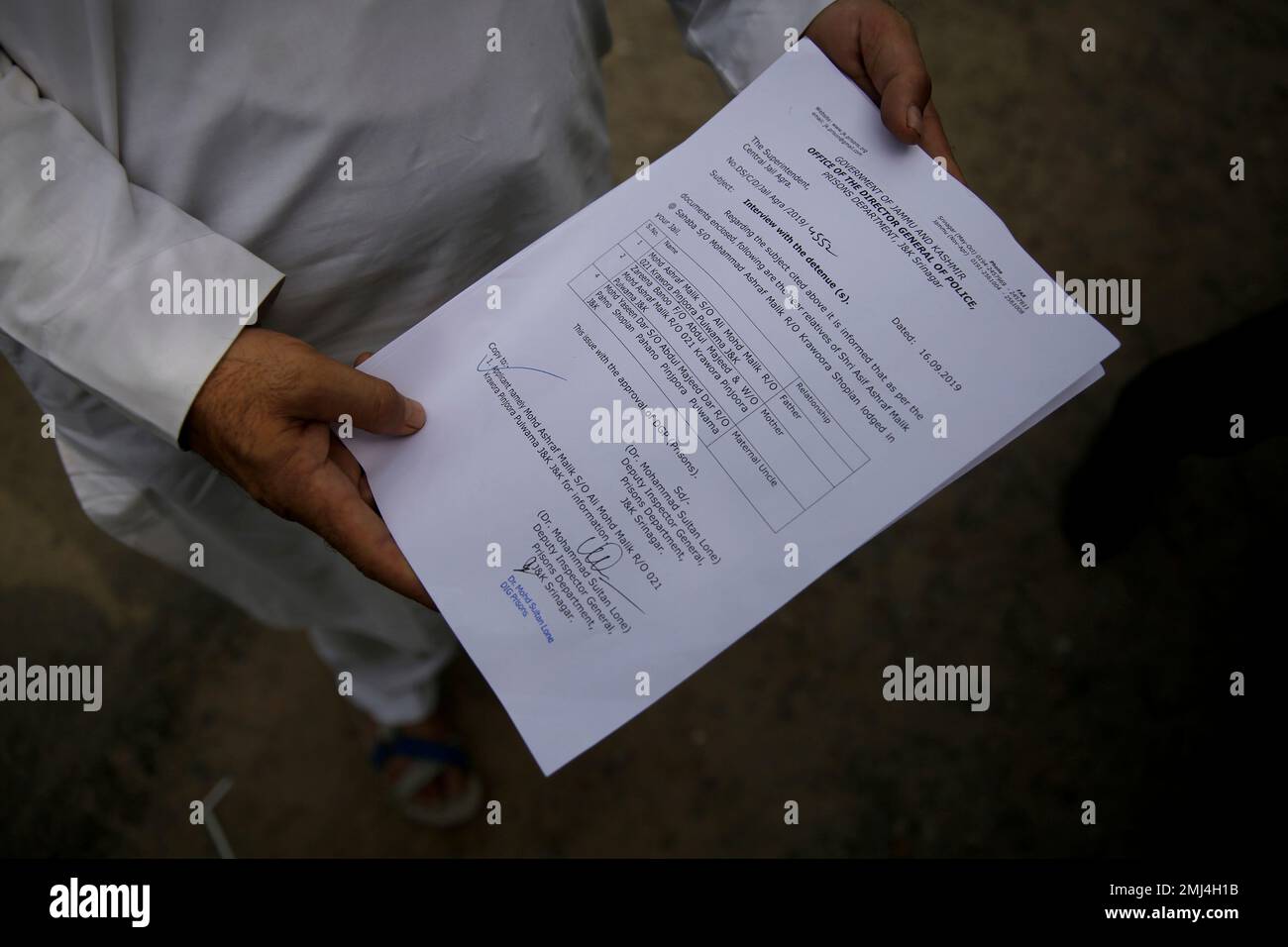 Mohammad Ashraf Malik, a Kashmiri man whose son is lodged in Agra ...