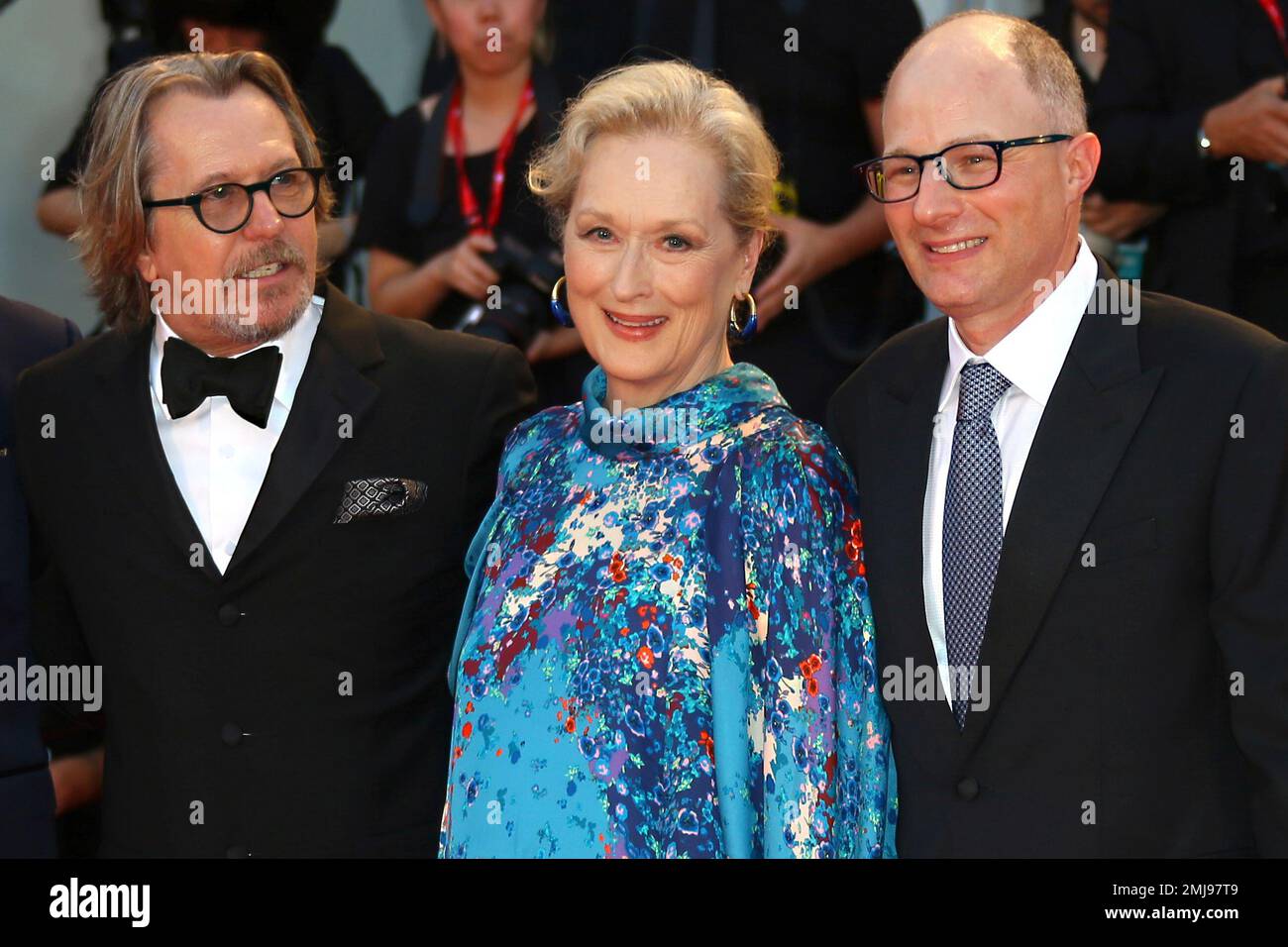 Actors Gary Oldman, from left, Meryl Streep and author Jake Bernstein ...