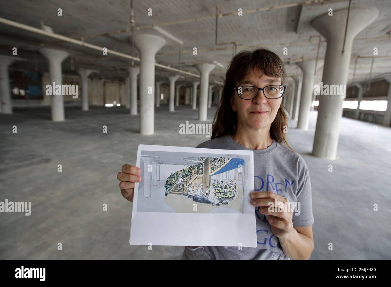 In this photo taken Thursday, Aug. 1, 2019, Deb Pettid displays an ...