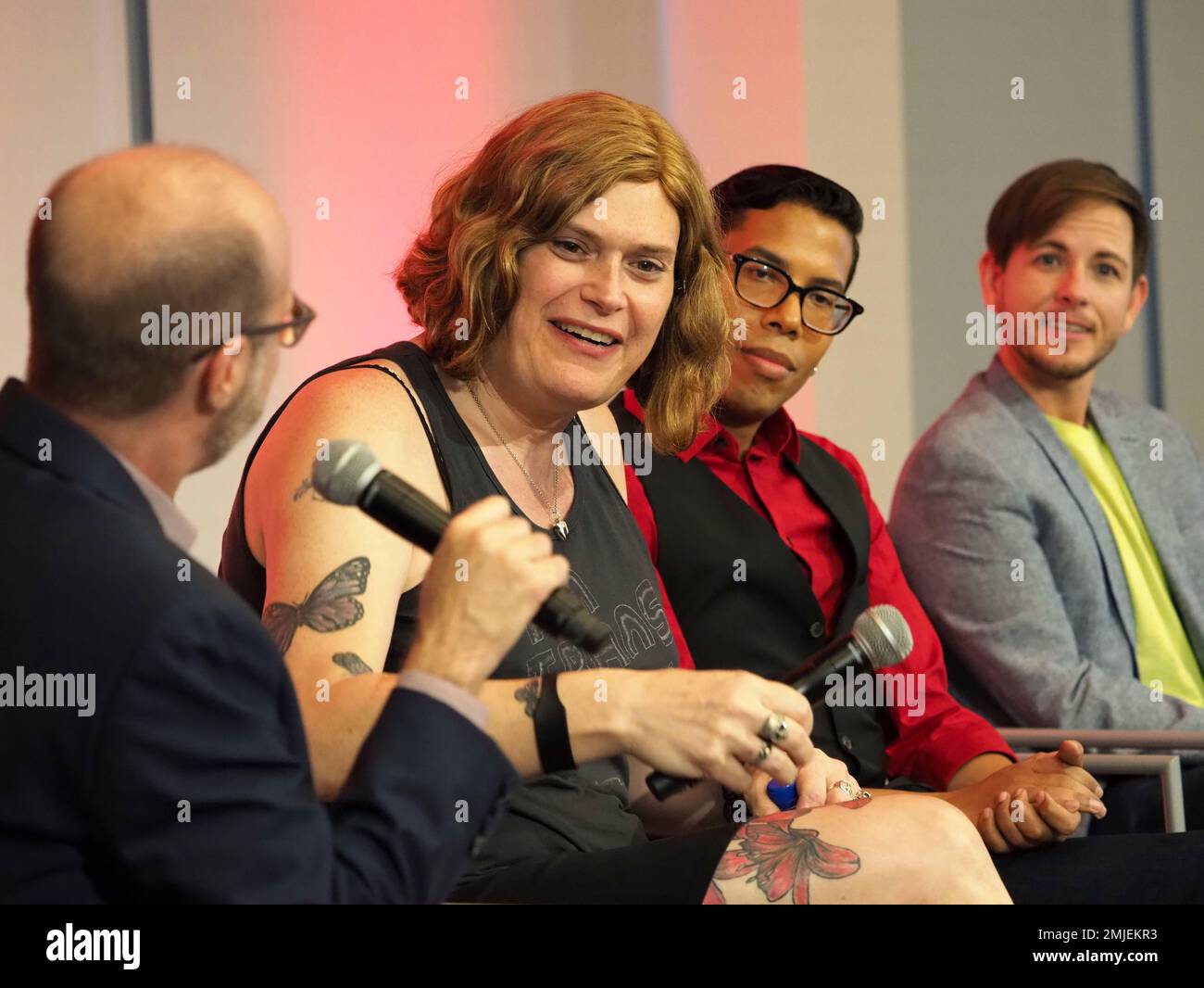 Moderator Nick Adams, Director of Transgender Representation for GLAAD ...