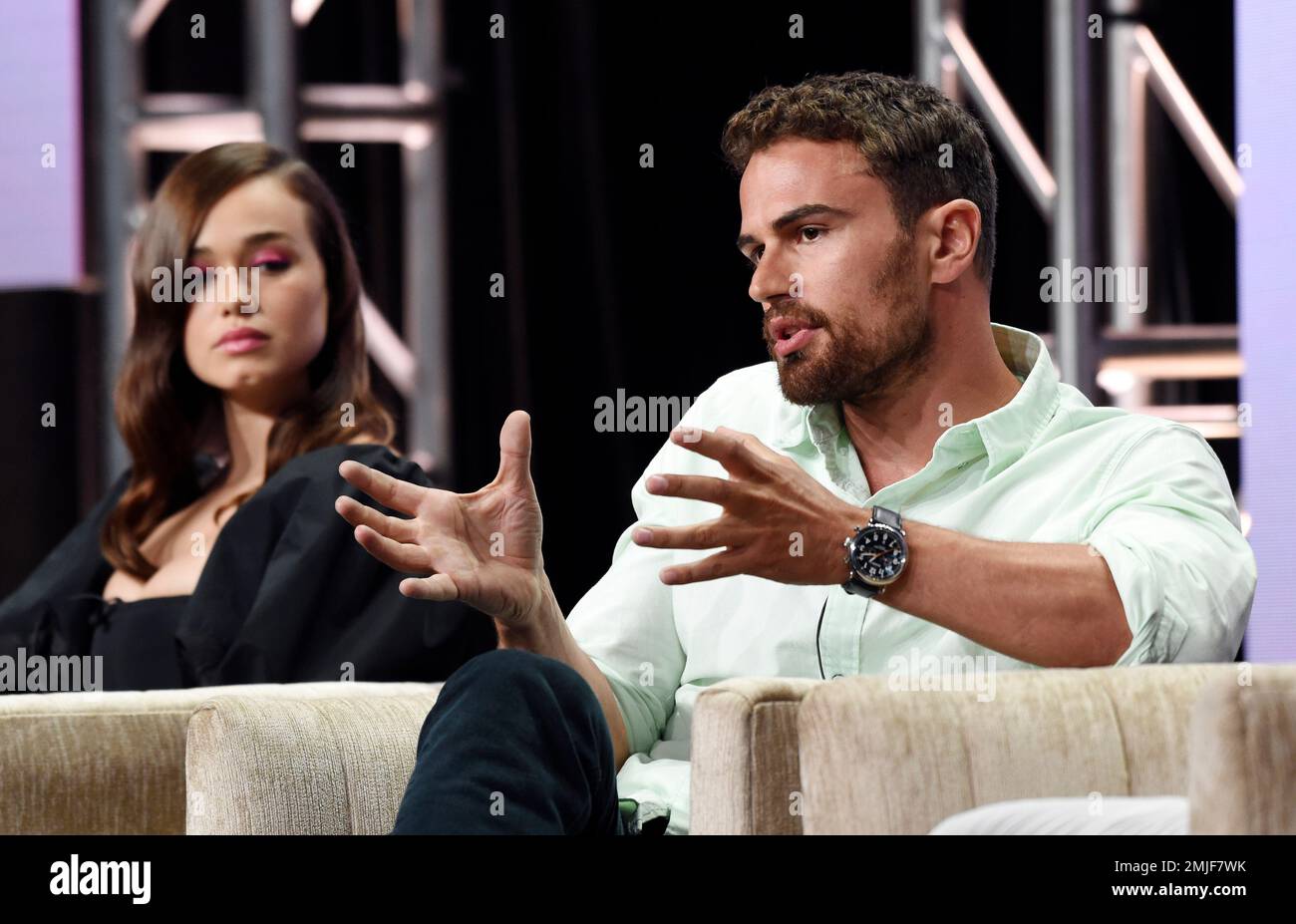 Theo James, right, a cast member in the PBS Masterpiece series ...