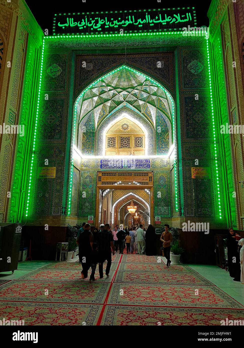Shiite Muslim worshippers visit the holy shrine of Imam Ali, the son-in ...