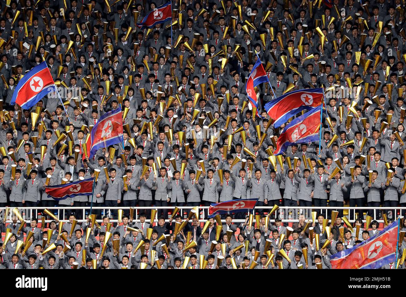 FILE - In this April 7, 2017, file photo, North Korean university ...