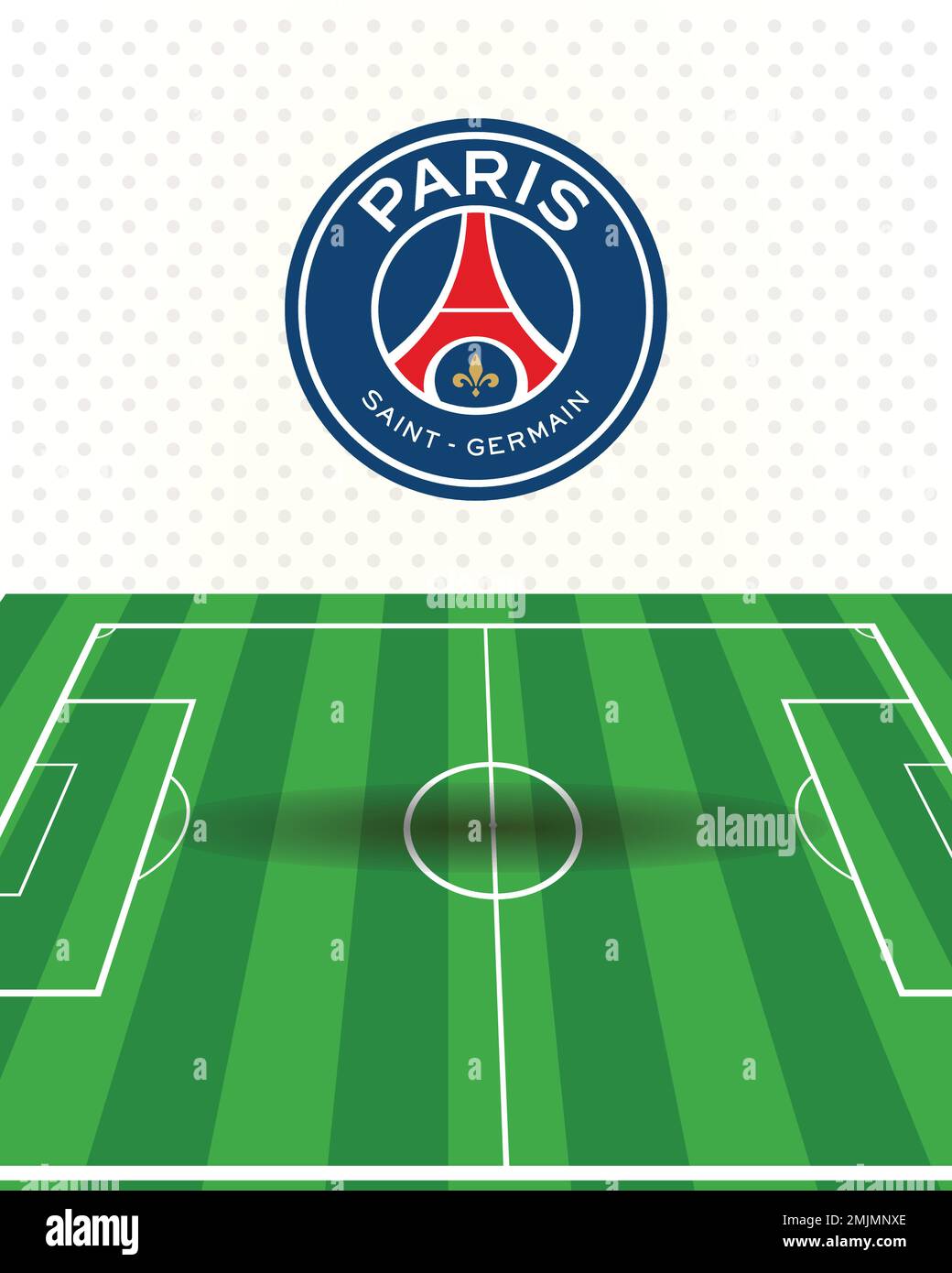 PSG (Paris Saint Germain FC) Logo mit weißem Hintergrund und grünem ...