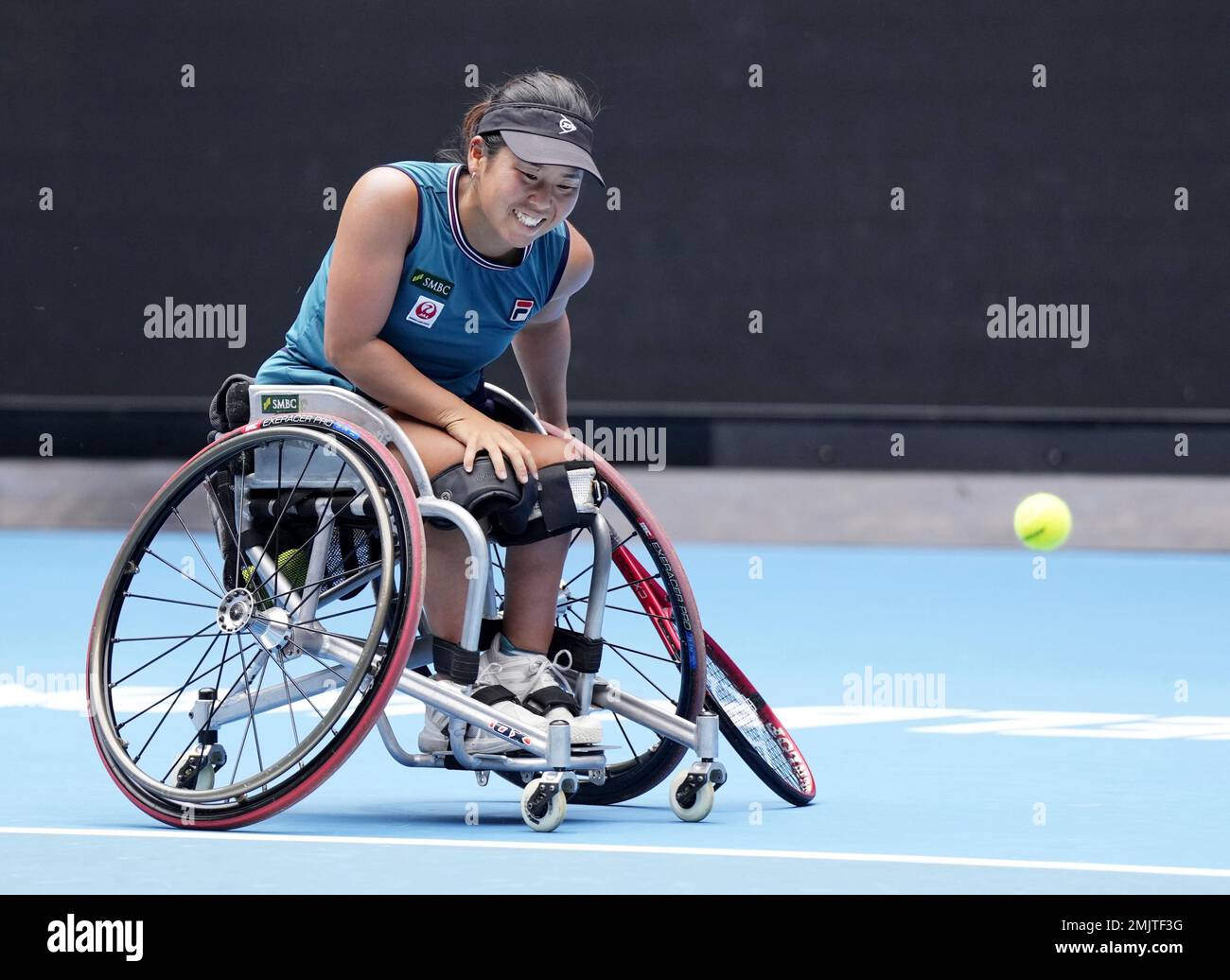 Der japanische Yui Kamiji spielt gegen die Weltmeisterschaft Nr. 1 ...