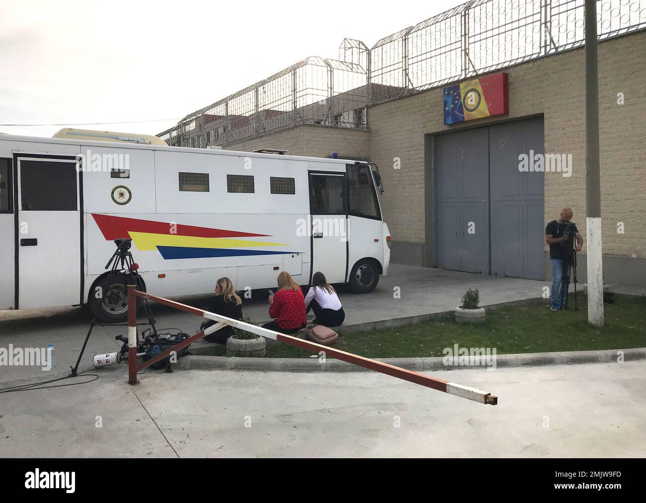 Journalists wait outside the Rahova prison where Liviu Dragnea, the ...